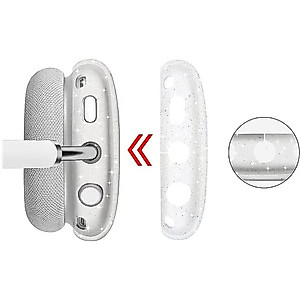 SaharaCase Hybrid Flex Cover Case for Apple AirPods Max [Rugged] Headphone Protection Antislip Grip Slim (Transparent Sparkle)