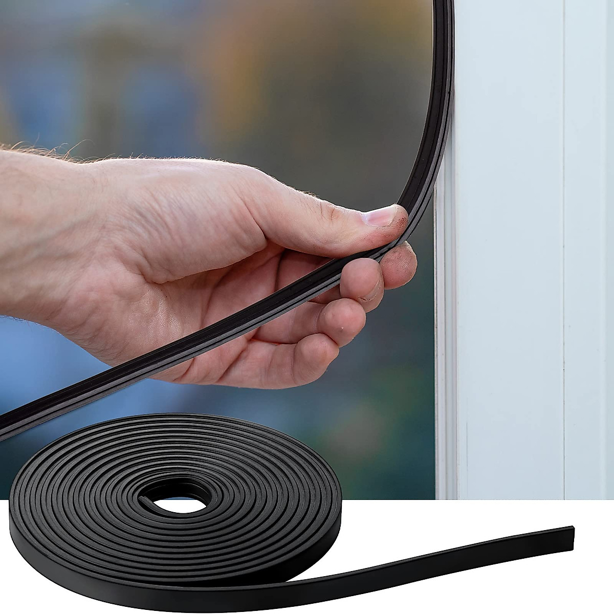 Thicken Shower Door Magnetic Strip Replacement, RV Shower Door Magnet Seal Strip Replacement Magnetic Strip for Framed and Semi Frameless Swinging Glass Shower Doors, 3/8 x 4/25 in(1 Roll,98 Inch)