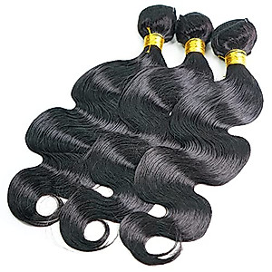 Glowig Body Wave Bundles 18 20 22 Inch 100% Unprocessed Virgin Human Hair Body Wave Bundles Body Wave 3 Bundles Human Hair Extensions for Black Women