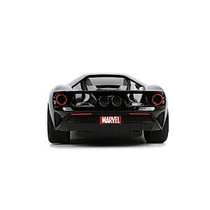 Jada Toys Marvel Spider-Man 1:16 Miles Morales 2017 Ford GT RC Remote Control Car 2.4GHz, Toys for Kids and Adults, Black