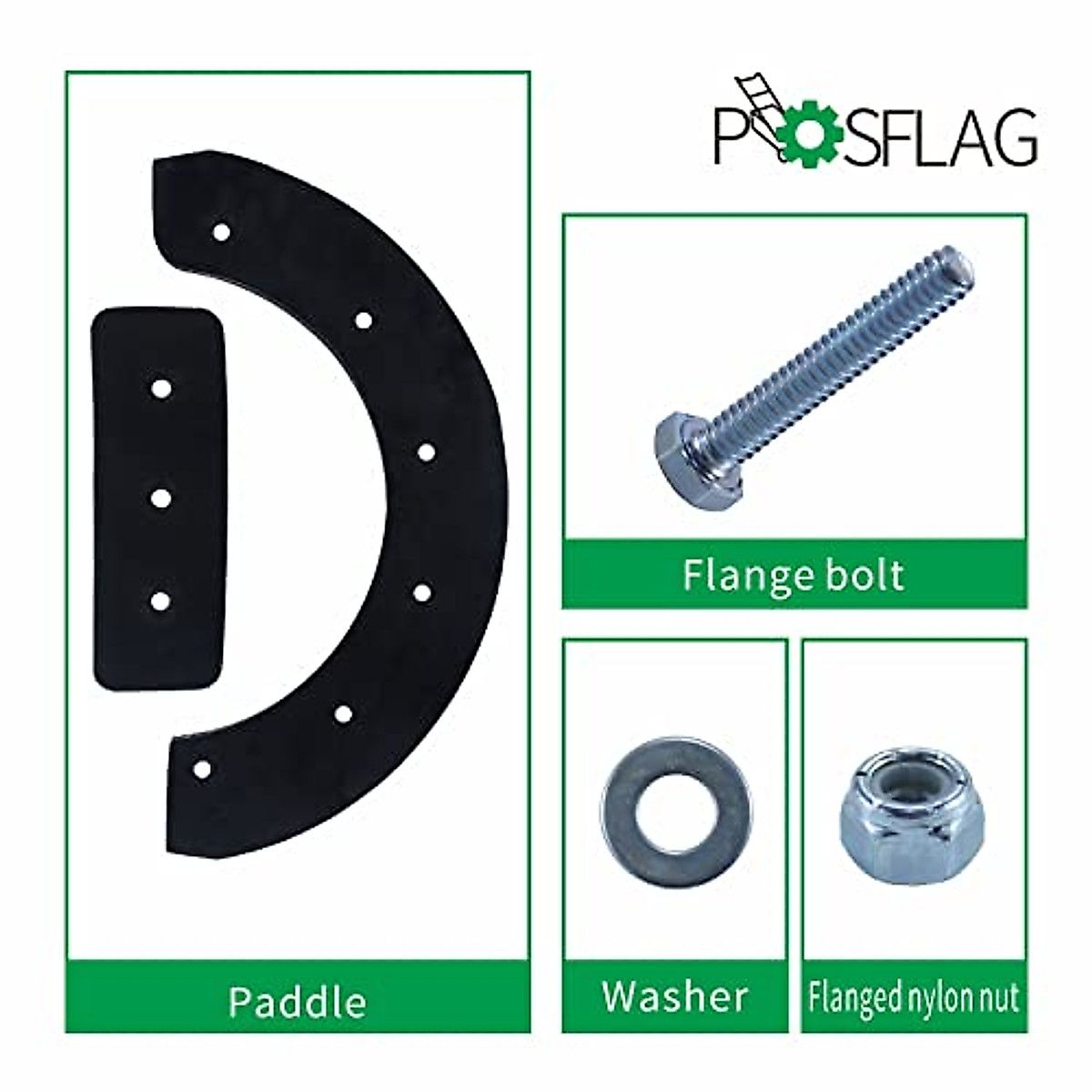 POSFLAG 302565MA Auger Blade with 55323MA Scraper Blade Replaces 302565, 335992MA, 723006, 723675, 55323, 724453 for Murray 5021R, 5021E, HN421, SN421, MN421, 21-Inch Single Stage Snow Throwers