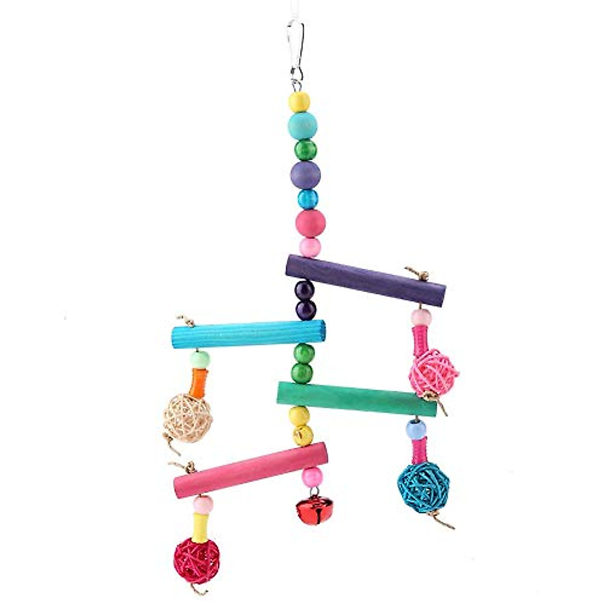 Bird Toys Natural Wooden Parrot Hanging Swing Toy Suitable for Medium and Small Parrots & Birds