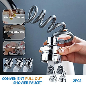 Multifunctional retractable three-gear faucet extender, suitable for sinks, kitchens, bathtubs and closestool