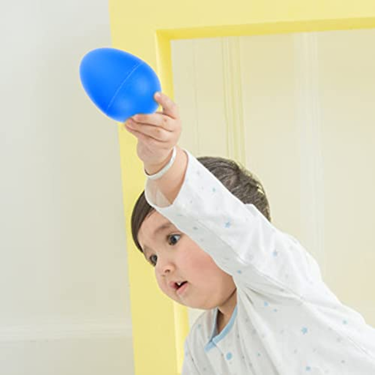 Operitacx 10pcs Egg Shakers Percussion Musical Maracas Egg Balls Colored Eggs Toy Montessori Sound Making Shakers Christmas Stocking Stuffers for Kids Music Learning DIY Painting