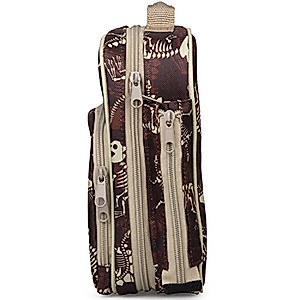 Bentology Lunch Bag and Box Set for Boys, 9 Pieces Total - Kids Insulated Lunchbox Tote, Bento Box, 5 Containers and Ice Pack - Dinosaur Fossil