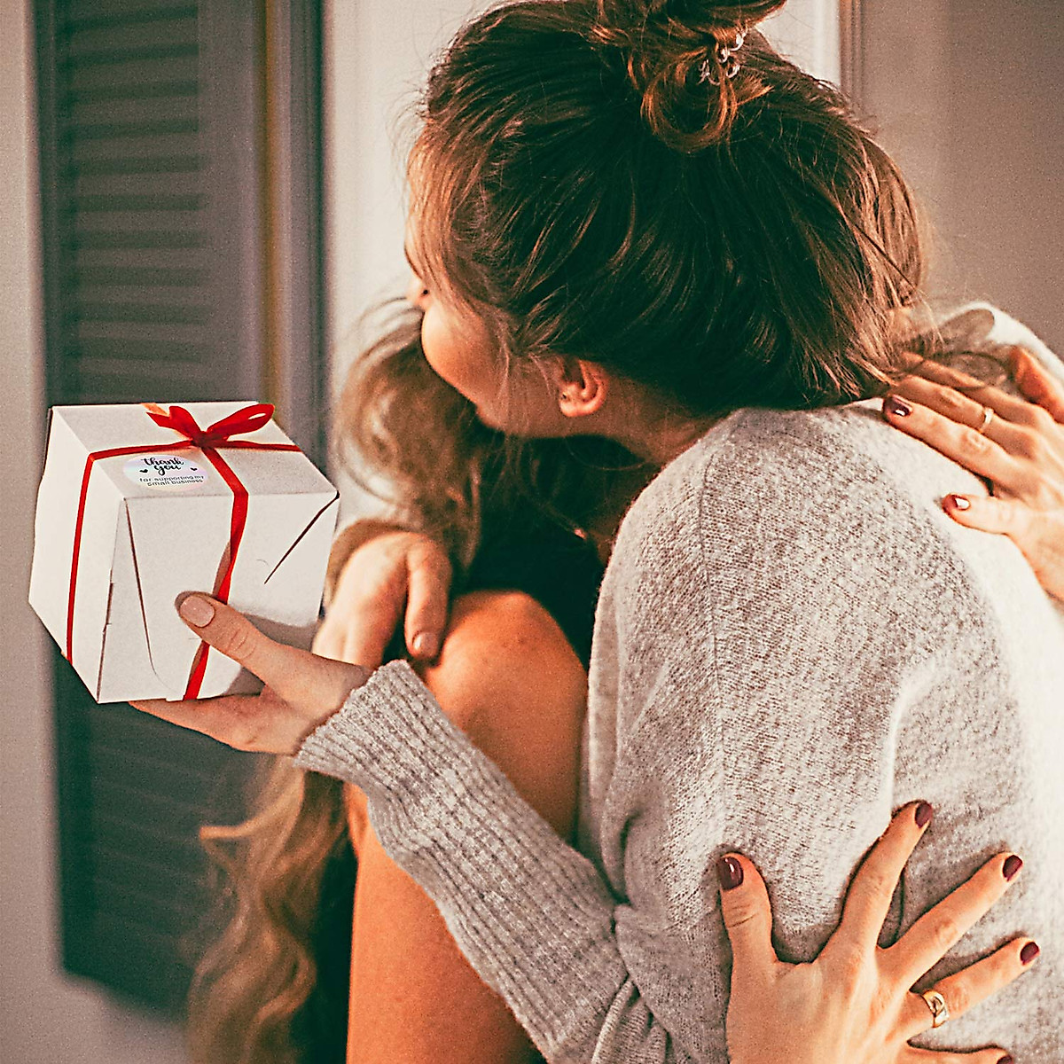 500 Pcs Thank You Label Stickers, 1.5" Holographic Stickers Thank You for Supporting My Small Business Stickers for Business Gift Wrapping, Ideal for Online Sales & Shops