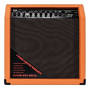 EMB GA100 500W 10" Electric Guitar Amplifier Speaker Portable Powerful Studio and Stage Cabinet PreAMP – with Built in Headphone Jack and 2 Inputs and SD USB AUX Bluetooth (Yellow)