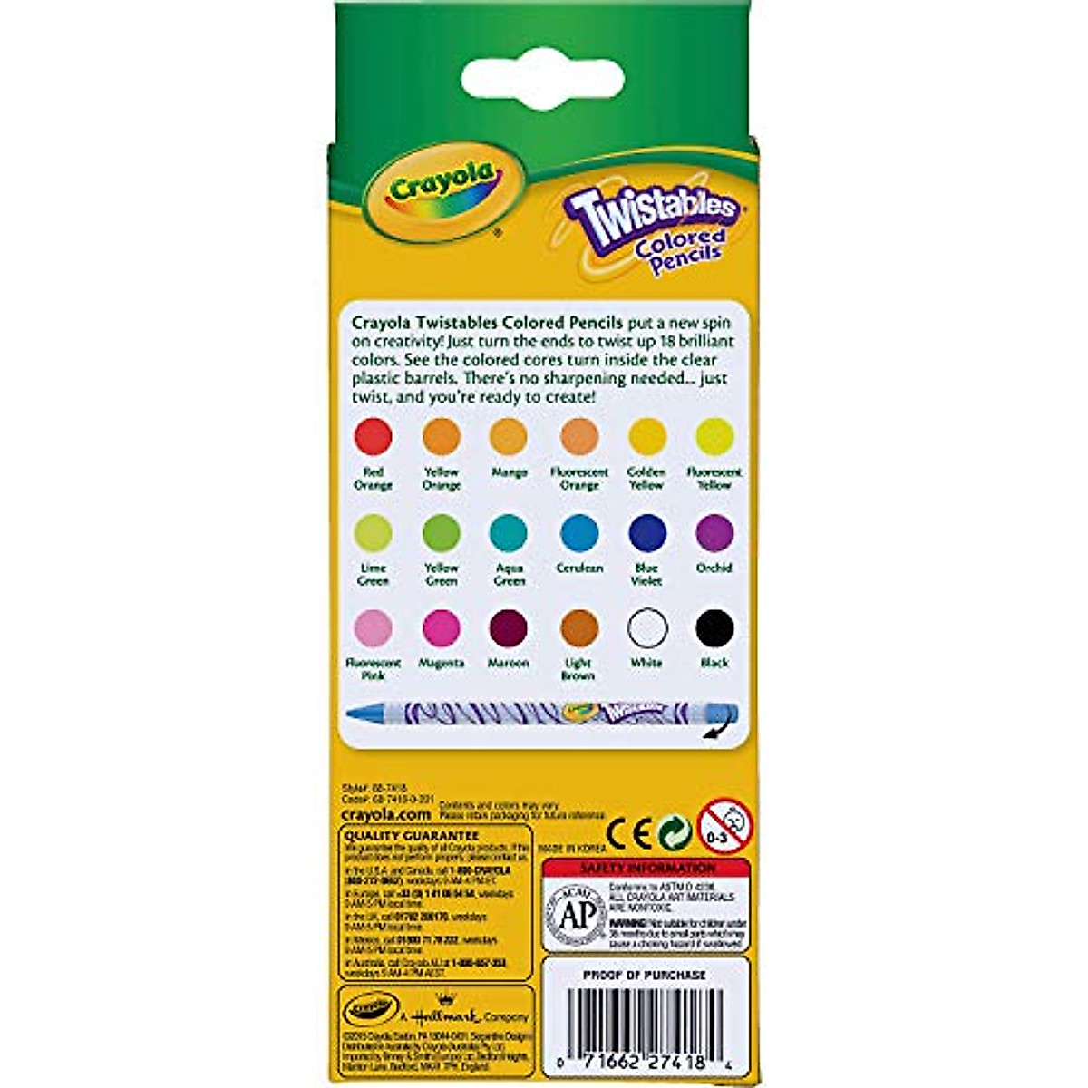 Crayola 18 Ct Twistables Colored Pencils