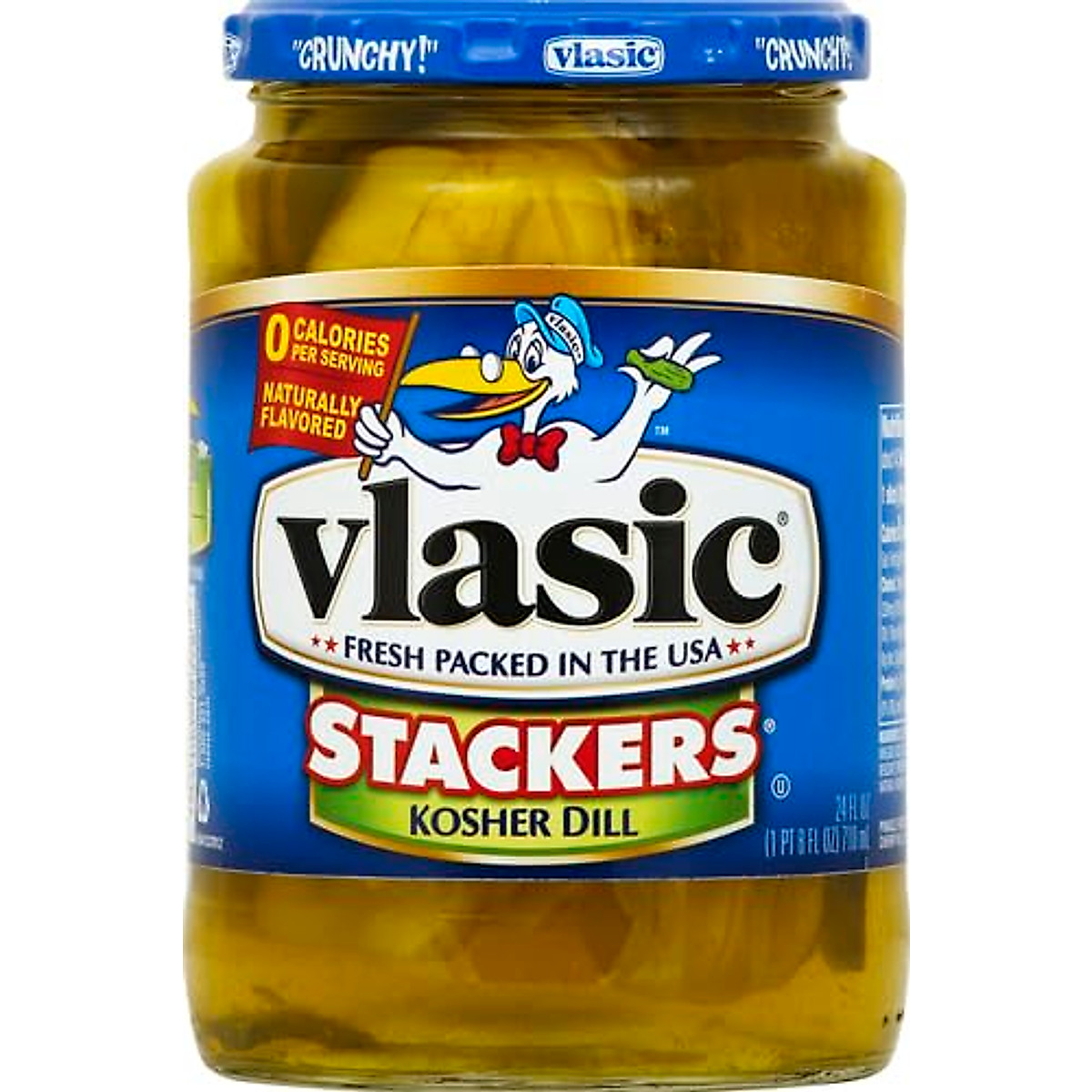 Vlasic Stackers Kosher Dill Pickles, Keto Friendly, 24 FL OZ