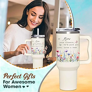 Personalized Custom Mama Tumbler, Mama Tumblers With Handle And Straw, Mothers Day Tumbler Gifts, Mommy Cups, Inspirational Mom Mug, Gifts For Moms