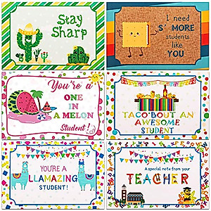 Outus 60 Pieces Back to School Thinking of You School Themed Blank Postcards Colorful Cute Postcards Accessories for Teachers Students Showing Love Encouragement and Support (Mexican Style)
