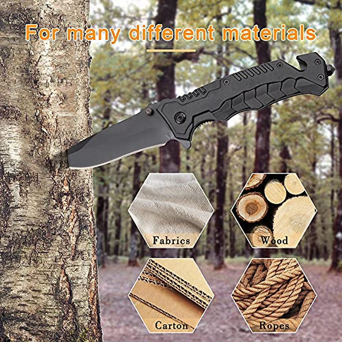 Corfara Engraved Black Pocket Knife for Boss Gifts Ideas for Christmas Birthday Retirment Best Boss Ever Camping Knife with Window Glass Breaker and Seatbelt Cutter
