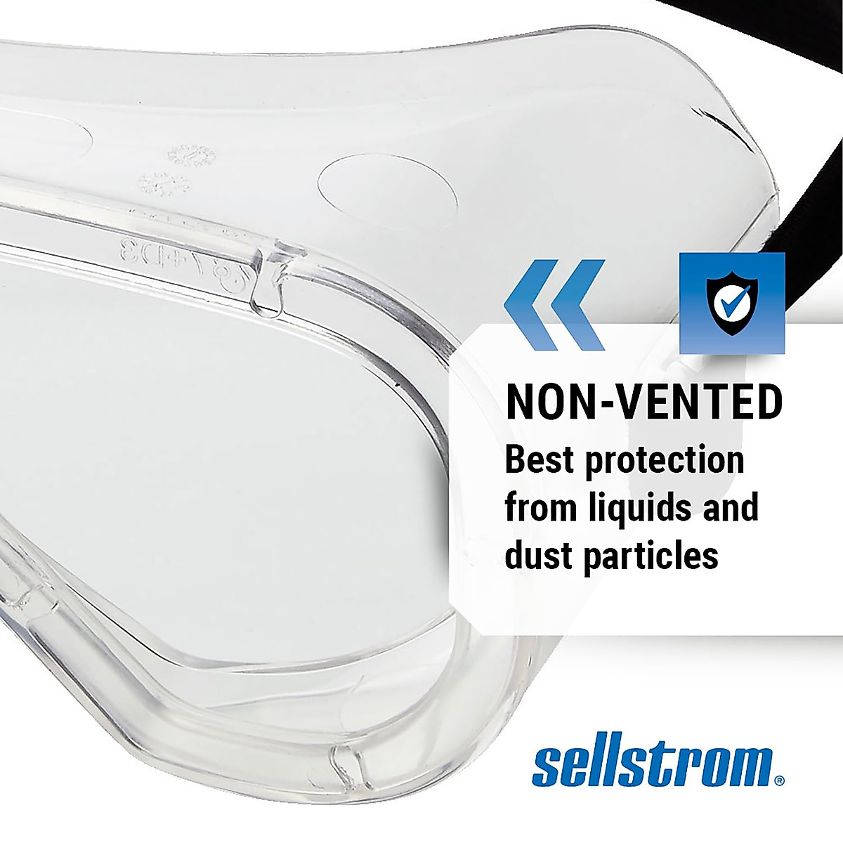 Sellstrom Anti Fog Non-Vented Safety Goggles - Clear Body Clear Lens – Protects from Chemical Splash, Dust, Smoke