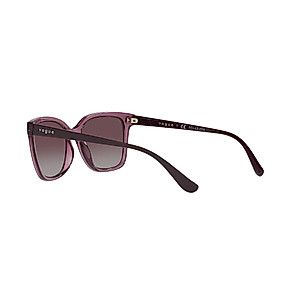 Vogue Eyewear Woman Sunglasses Transparent Purple Frame, Polar Grey Gradient Dark Violet Lenses, 54MM