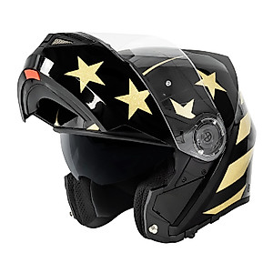VCAN VX28 Full Face Modular Flip-Up Motorcycle Helmet ECE & DOT Approved, Coolmax Cheek Pad & OTG Ready