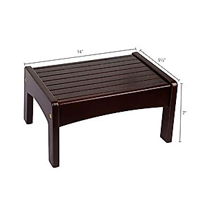 Wildkin Slatted Wooden Step Stool for Kids and Adults, Measures 14 x 9.5 x 7 Inches, Ideal for Kitchen or Bathroom Use, Skid-Proof Design Suitable for Individuals Up to 200lbs, BPA-free (Espresso)