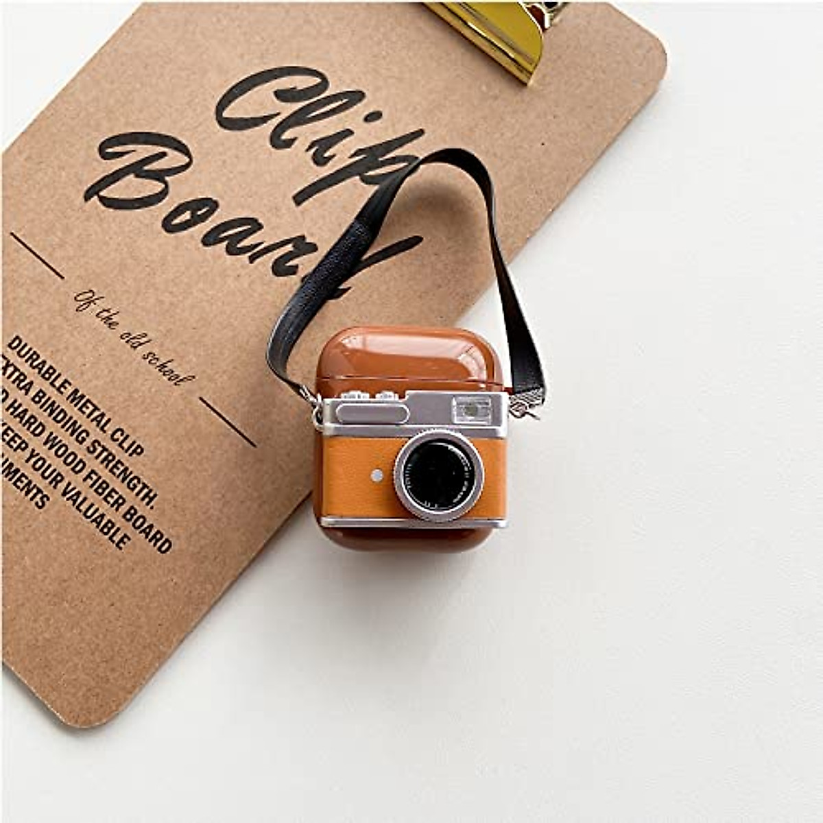 LUVI Compatible with AirPods Pro Retro Camera Case Bag Hand Strap 3D Cartoon Funny Cute Glowing Flash Unique Fashion Shockproof Case for Girls Boys Kids Teens Women