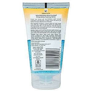 Neutrogena Deep Clean Invigorating Foaming Facial Scrub with Glycerin, Cooling & Exfoliating Gel Face Wash to Remove Dirt, Oil & Makeup, 4.2 fl. oz