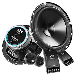 NVX® VSP65KIT 6.5" Premium Car Speakers, 750W Max, 250W RMS, 2-Way 6-1/2 inch Component System w/ 1" Silk Dome Tweeters & Passive X-Overs, Easy to Install in Cars/Trucks/Doors (Pair)