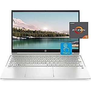HP 2022 Newest Pavilion Laptop, 15.6" Full HD Touchscreen, AMD Ryzen 5 5500U Processor, 16GB RAM, 1TB SSD, Backlit Keyboard, Webcam, HDMI, B&O Audio, Wi-Fi 6, Bluetooth, Windows 11 Home, Silver