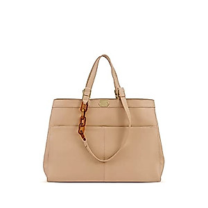 Pixie Mood Jade 17 x 12 Vegan Leather Tote Bag, Sand