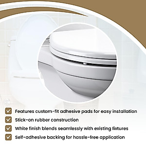 Gadgetime USA Toilet Seat Bumper Kit - Toilet Seat Risers & Toilet Cover Bumpers with Rubber Adhesive Pads - Bidet Compatible Toilet Seat Accessories for Cushioning & Protection - Pack of 4