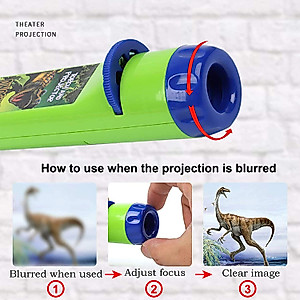 Georgie Porgy Children Projector Toys Educational Science Set Wall Ceiling Tent Torch Flashlight for Kids Gifts for Boys Girls (Dinosaur)