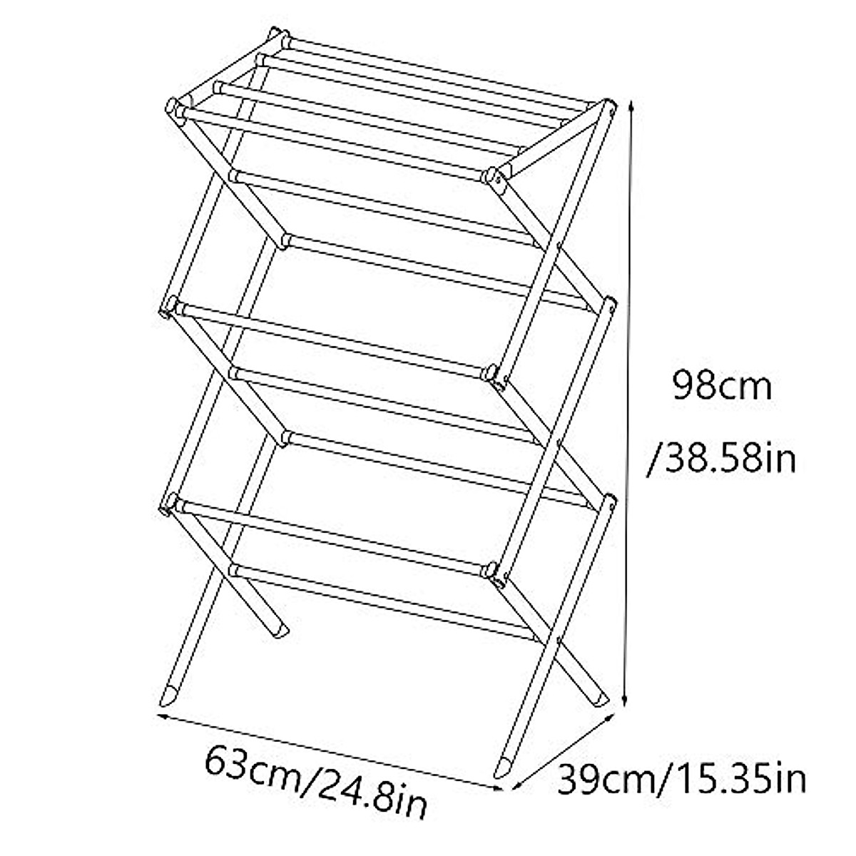 FKUO Household Indoor Folding Clothes Drying Rack, Dry Laundry and Hang Clothes,Towel Rack (Silver Gray)