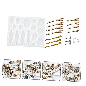 LIGHTAOTAO 1 Set Tray Mold Silicone Molds Resin Tray Mold Molds for Epoxy Resin Silicone Hairpin Molds Student Stationery Pendant Metal Simple Cake Mold Stencils for Crafts Hairpin Mold