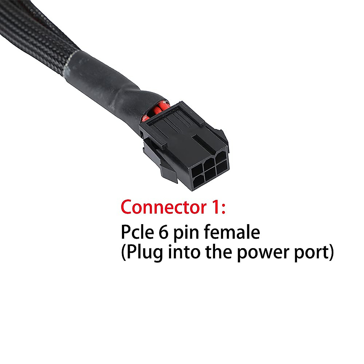 HuDieM PCIe 6 Pin to Dual 8 (6+2) Pin Splitter - GPU VGA Y-Splitter Extension Cable Mining Video Card Power Sleeved Connector Graphics Card PCI Express Power Supply Adapter - 6 Packs