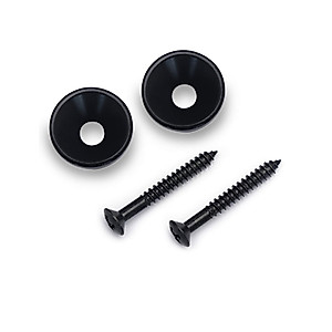 Metallor Guitar Strap Buttons Metal Guitar Strap Locks End Pins with Mounting Screws for Folk Acoustic Electric Guitar or Bass Ukulele Set of 2Pcs Bell Style. (Black)