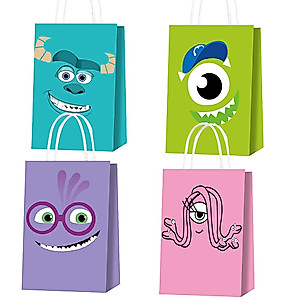 Monster inc Party Supplies, Monster inc Party Bags For Monster inc Theme Birthday Party Decorations for Monster inc Party Decor of 16 (4 Colors)