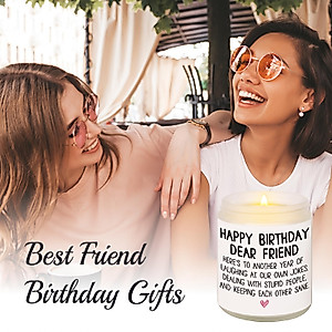 PETALSUN Birthday Gifts for Women Friendship, Friend Birthday Gifts for Women, Friend Birthday Candle- Handmade Lavender Natural Soy Wax Candle (7oz)- Happy Birthday Gifts for Best Friend Woman
