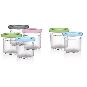 Ninja XSKPLD4BCD Pints 4 Pack & NC300s Series Creami Ice Cream Makers & XSKPLID2CD Pints 2 Pack, Compatible with NC299AMZ & NC300s Series Creami Ice Cream Makers, BPA-Free