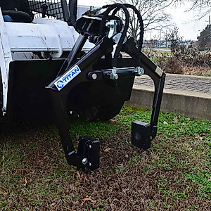 Titan Hydraulic Hardscape Grapple Attachment for Universal Skid Steer Quick Tach