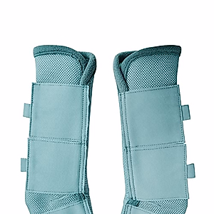 Gallopoff Fly Boots for Horses Set of 4, Breathable Comfy Mesh Horse Leggings Reduce Stomping, Hoof Stress, and Leg Fatigue SkyBlue Cob