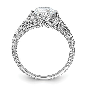 IceCarats 925 Sterling Silver Cubic Zirconia CZ Vintage Engagement Ring Size 7