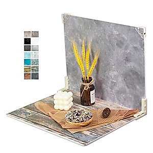 Food Photography Photo Backdrops Board: 7Pcs 12Patterns Product Background Table Top Kit - Flat Lay Props for Jewelry.(Medium Size 16x13in)