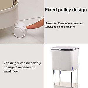 Reliable1st Movable Stackable 3-Layer Trash Can Sorting Garbage Can Household Dry Wet Separation with 25 PCS Drawstring Trash Bags for Kitchen Bathroom & Bedroom, 24L / 6 Gallon , White