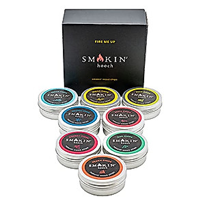 Wood Chips for Cocktail Smoker | 8 Types of Wood (Apple, Beech, Cherry, Oak, Peach, pear, Pecan, Walnut) Wood Chips for Smoker | Smoker Wood Chips