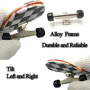 BMARLF Wooden Fingerboard Alloy Frame Finger Skateboards Bearing Wheel Finger Board Fashion Pattern Finger Boards 30mmx100mm