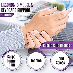 EXPOPROX.Wearable Gel Wrist Rest Pads.Mouse and Keyboard Wrist Support Adjustable Wrist Brace.