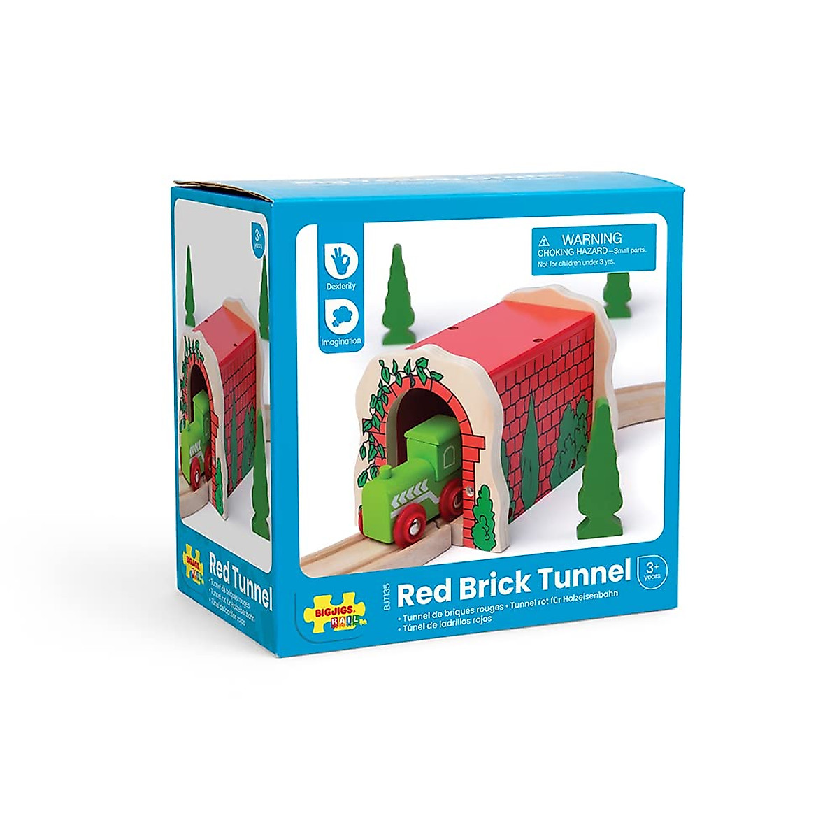 Bigjigs Rail Red Brick Tunnel, Wooden Toys, Train Set, Train Tunnel, Wooden Train Track Accessories, Bigjigs Accessories, Train Toys, Train Tunnel for Kids