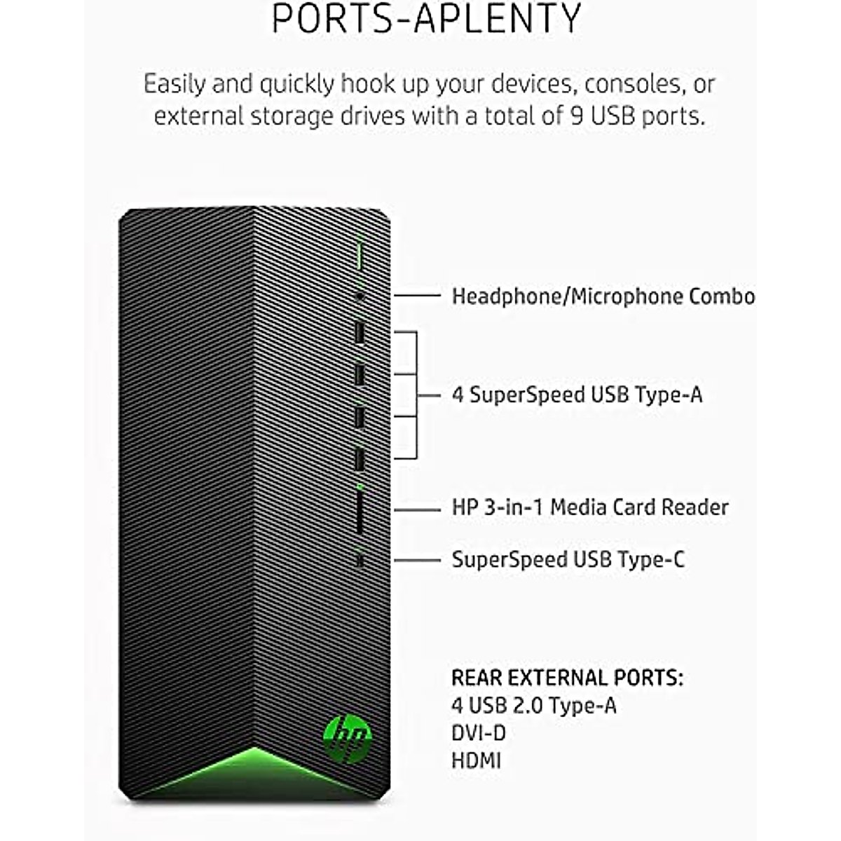 HP Pavilion Gaming Desktop TG01-1183w, Intel Core i5-10400F Processor up to 4.3 GHz, 8GB Memory, 256GB SSD, NVIDIA GeForce RTX 3060 Graphics Card(12 GB GDDR6) with Mousepad