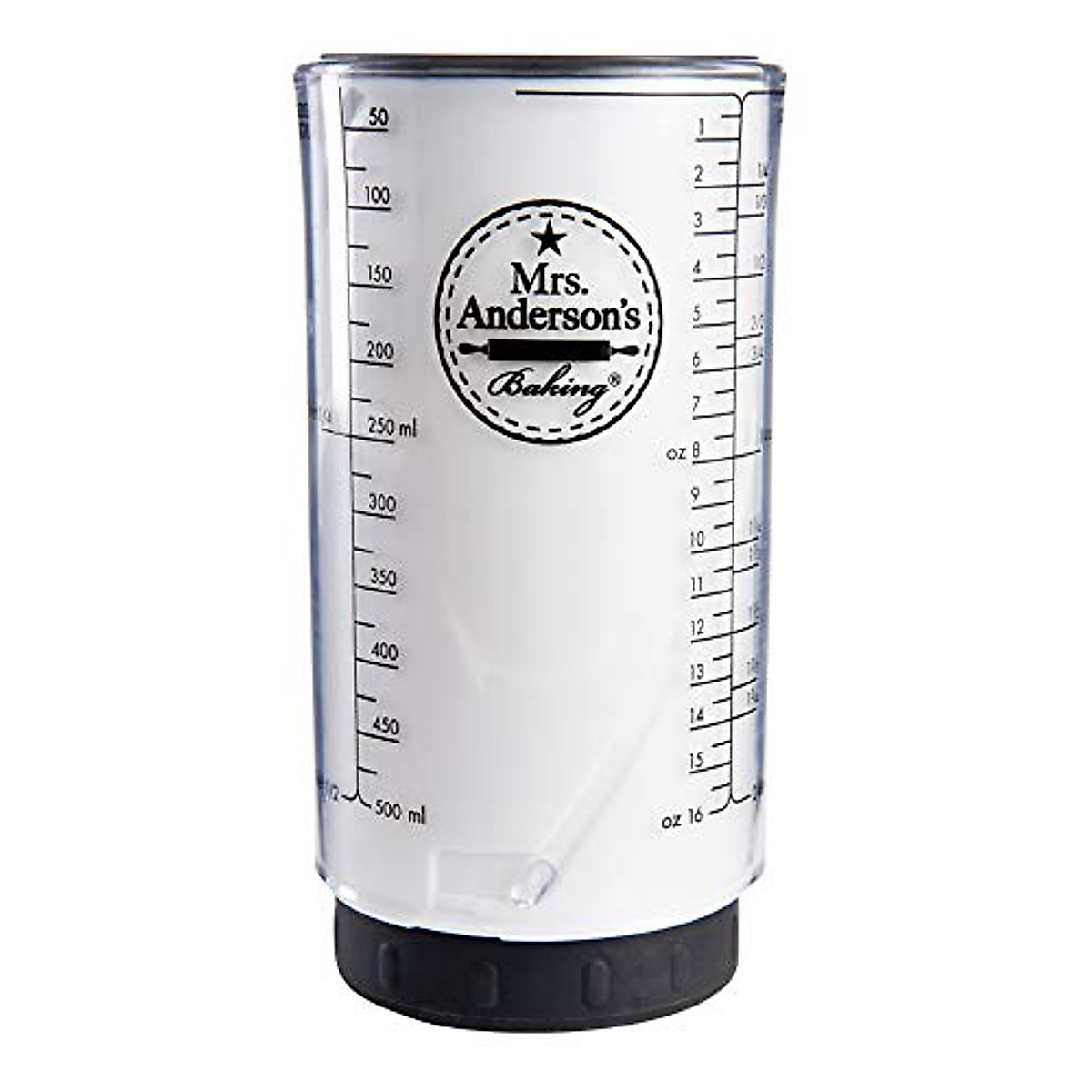 Mrs. Anderson's Baking 42017 Adjustable Liquid and Dry Measuring Cup, 16-Ounce Capacity, Clear Cylinder