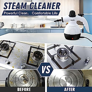 GLOIL Handheld Steam Cleaner, Steamer for Cleaning, Multipurpose Portable Steam Cleaners for Home Use with Safety Lock and 10 Accessory Kit to Remove Grime, Grease, and More, Save Time and Effort
