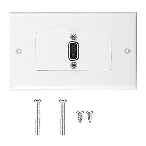 DAUERHAFT Wall Mount VGA Head Flexible Wiring Easy Installation ABS Socket Panel for Engineering Wiring
