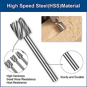 Wood Carving Bits Engraving Router Bit, 20pcs HSS Different Rotary Burr Set with 1/8"(3mm) Shank for Rotary Tools for DIY Woodworking, Carving, Drilling, Engraving, Trimming