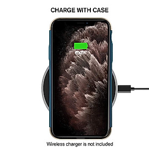 RORSOU iPhone 11 Pro Max Case, 3 in 1 Ultra Thin and Slim Hard Case Coated Non Slip Matte Surface with Electroplate Frame for Apple iPhone 11 Pro Max (6.5")(2019) - Dark Green