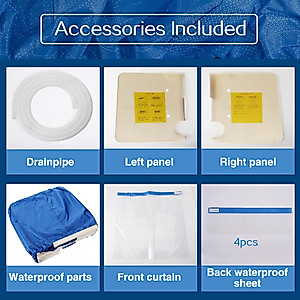 Waterproof Split Air Conditioner Cleaning Kits- Wall Mounted Air Conditioning Dust Washing Clean Cover with 9.2ft Water Pipe Support Plates Air Conditioner Service Bag for Household AC Units (Size L)